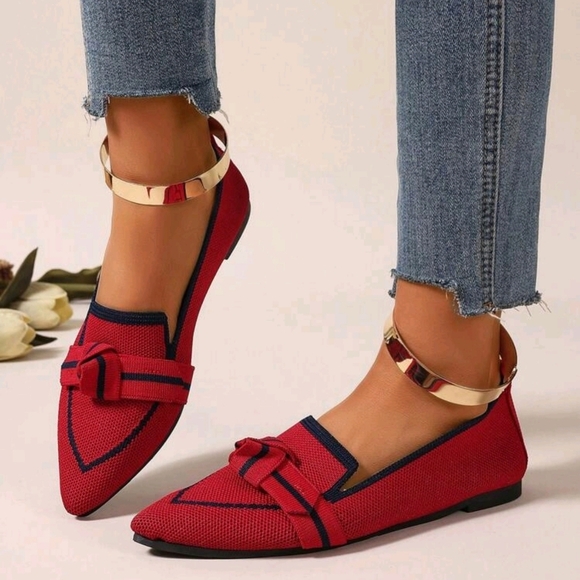 Shoes | Womens Red Fashion Breathable Slipon Comfortable Flat Shoes ...